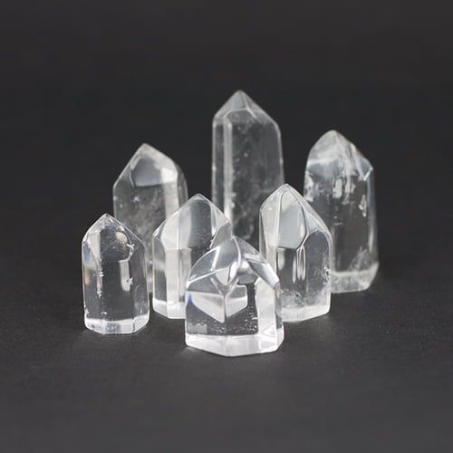 Sets of 7 Polished Quartz Standing Points
